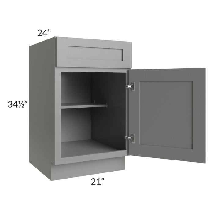 RTA Shale Grey Shaker 21" Base Cabinet with 1 Roll Out Tray – Kitchen Oasis