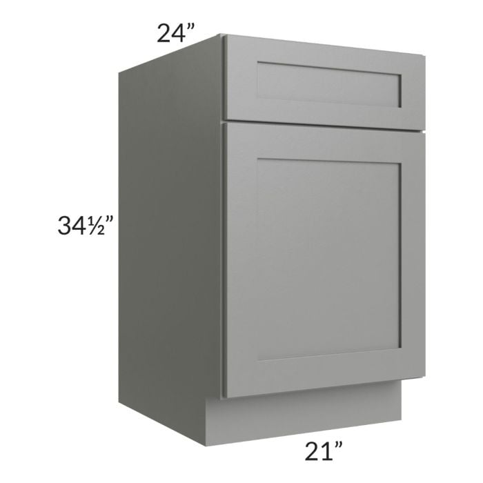 RTA Shale Grey Shaker 21" Base Cabinet with 2 Roll Out Trays – Kitchen ...