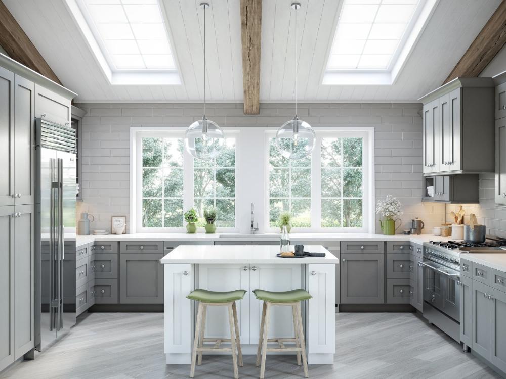 RTA Shale Grey Shaker 24" x 36" x 24" Split Pantry Wall Cabinet ...