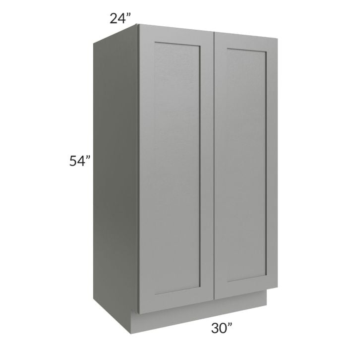 RTA Shale Grey Shaker 30" x 54" Split Pantry Base Cabinet with 2 Roll ...