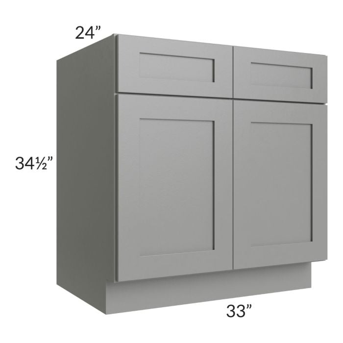 RTA Shale Grey Shaker 33" Base Cabinet with 2 Roll Out Trays – Kitchen ...