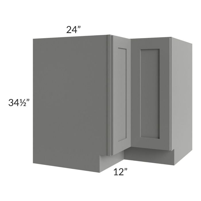 RTA Shale Grey Shaker 36" Easy Reach Corner Base Cabinet with 2 Decora ...