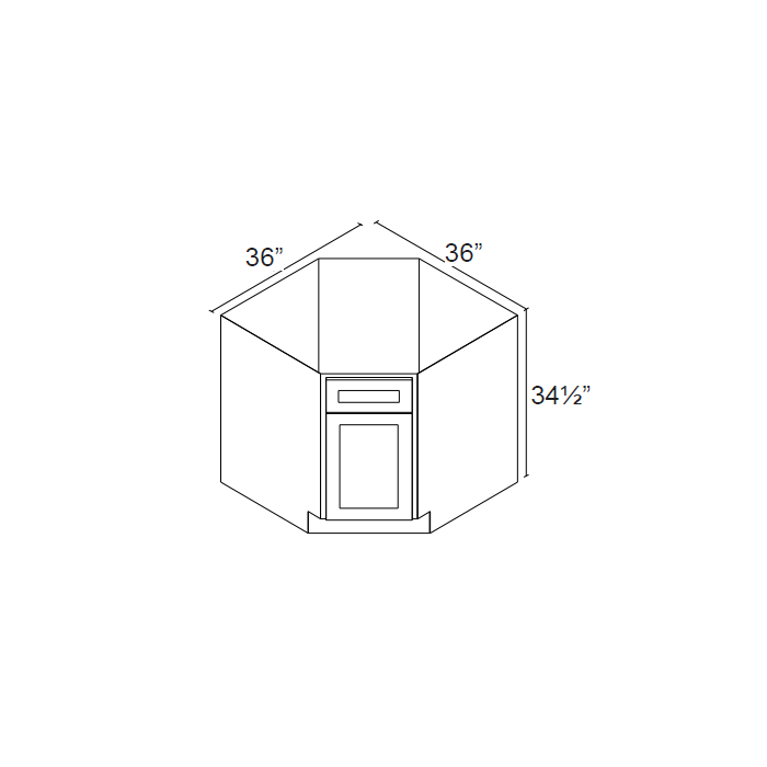 RTA Signature Vanilla Glaze 36" Base Diagonal Corner Sink Cabinet ...