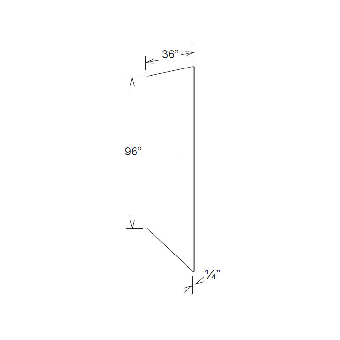 RTA Signature Vanilla Glaze 36" x 96" Finished Back Panel - Cut in Hal ...