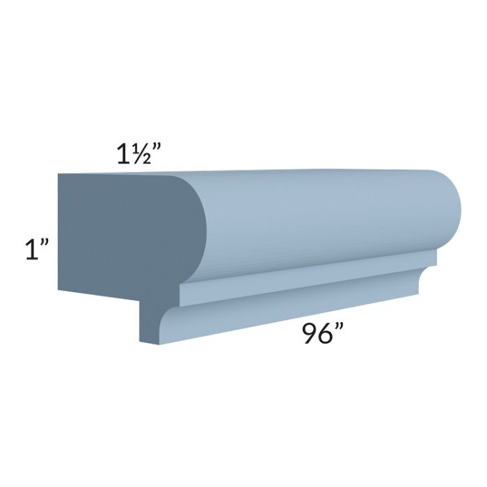 RTA Sky Blue Shaker 1.5" x 96" Light Rail Molding - Cut Molding in Hal ...
