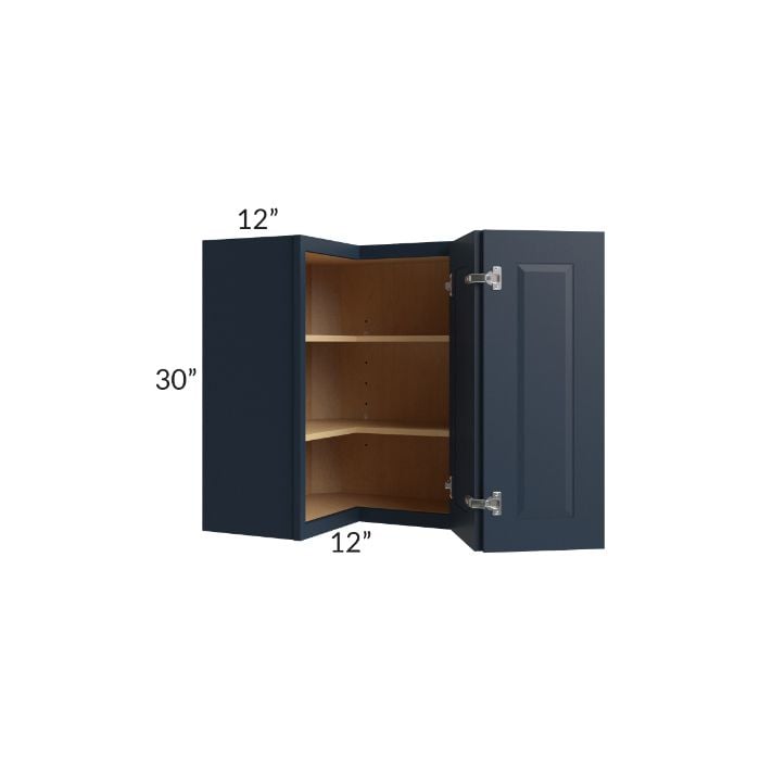 RTA Southport Blue Shaker 24" x 30" Easy Reach Corner Wall Cabinet ...