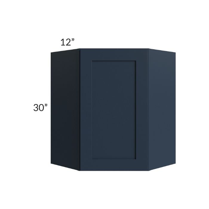 RTA Southport Blue Shaker 24" x 30" Wall Diagonal Corner Cabinet ...