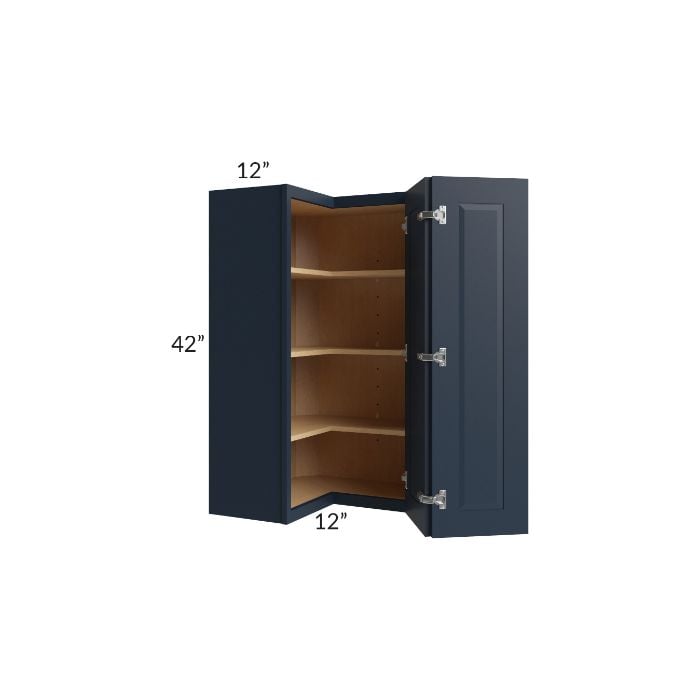 RTA Southport Blue Shaker 24" x 42" Easy Reach Corner Wall Cabinet ...