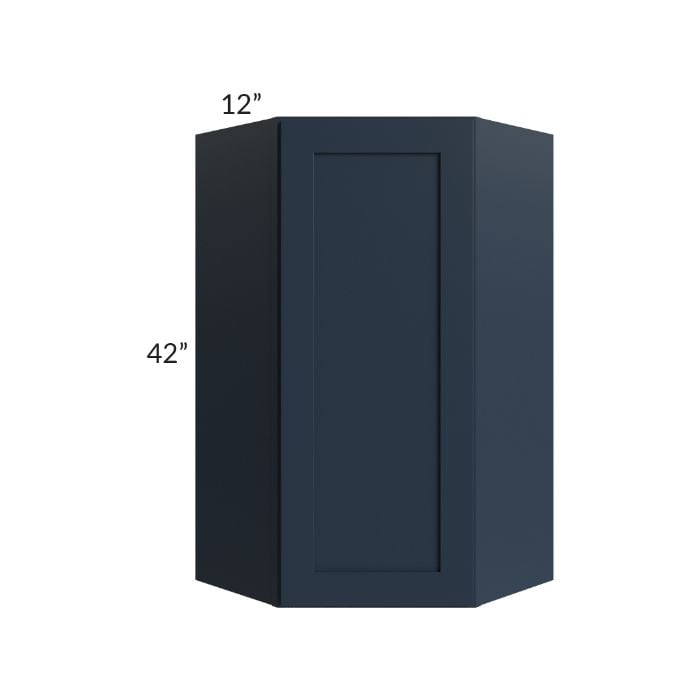 RTA Southport Blue Shaker 24" x 42" Wall Diagonal Corner Cabinet ...