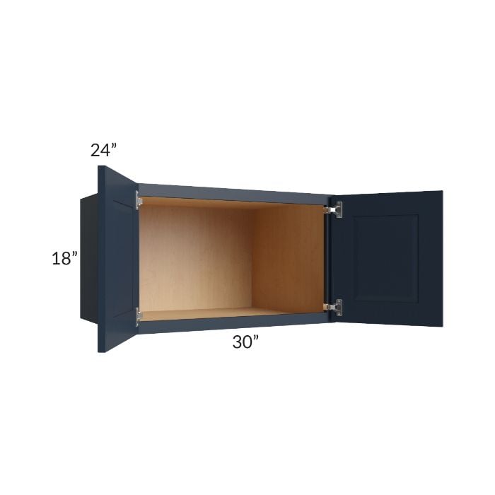 RTA Southport Blue Shaker 30" x 18" x 24" Wall Cabinet – Kitchen Oasis