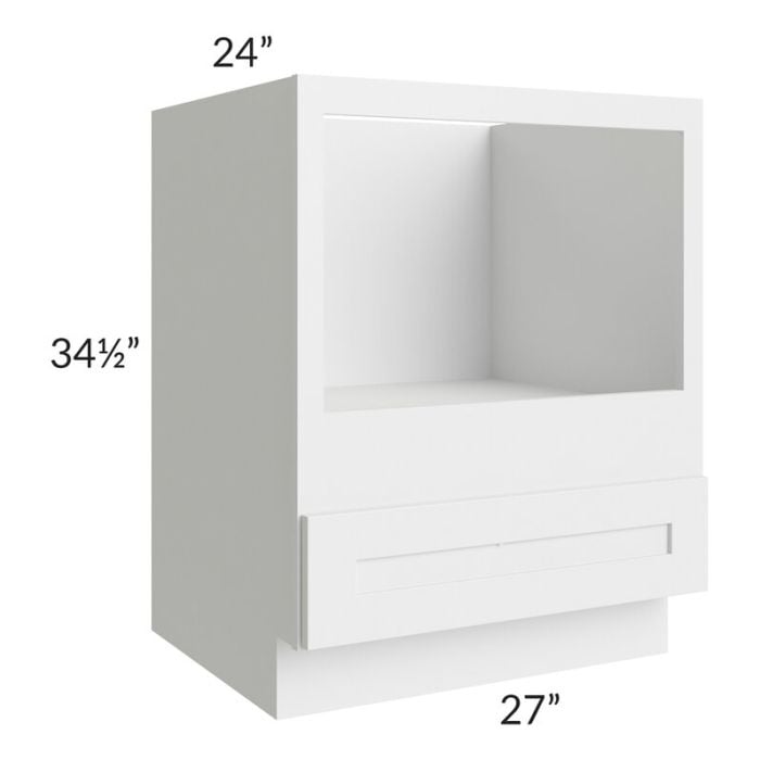 RTA Southport White Shaker 27" Microwave Base Cabinet with 1 Decorativ ...