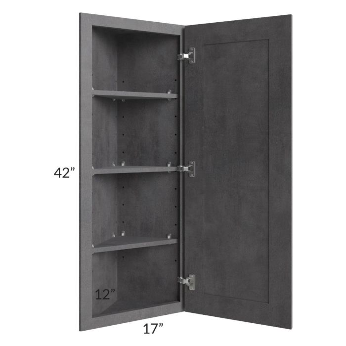 RTA Stone Grey 12" x 42" Wall End Angle Cabinet – Kitchen Oasis