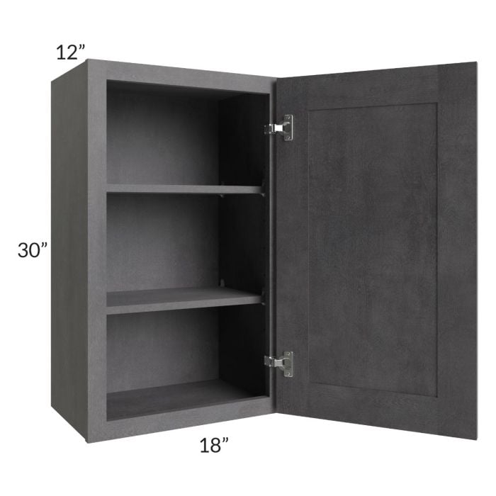 RTA Stone Grey 18" x 30" Wall Cabinet with 2 Decorative End Panels ...