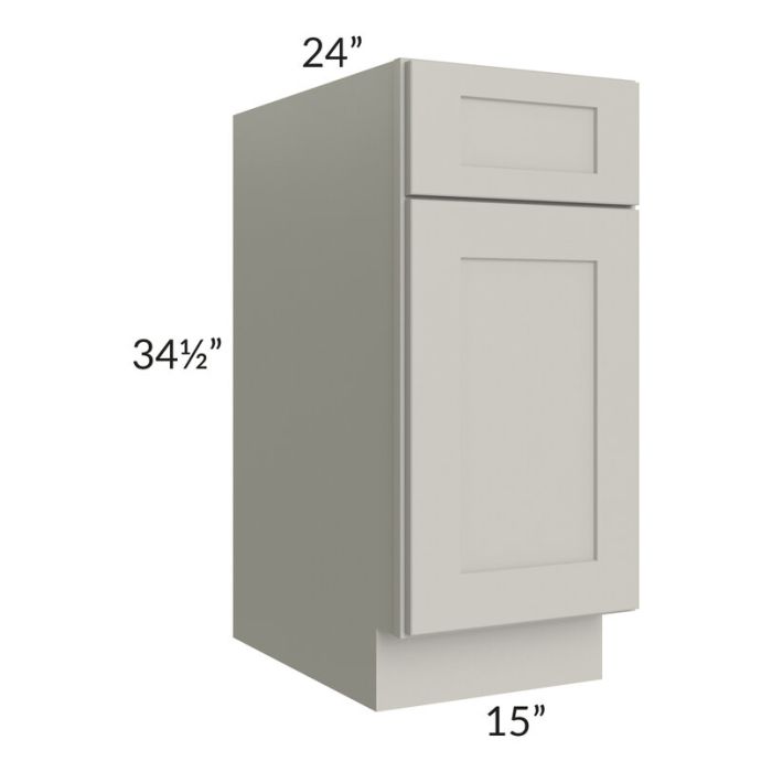 RTA Stone Shaker 15" Base Cabinet with 2 Decorative End Panels and Tra ...