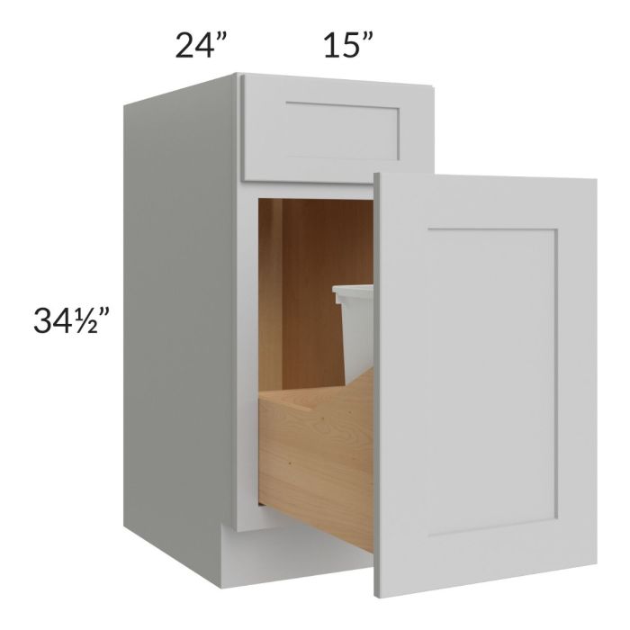 RTA Stone Shaker 15" Base Cabinet with Single Trashcan Pullout ...