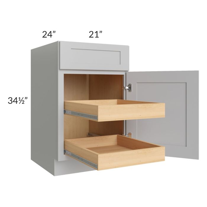 RTA Stone Shaker 21" Base Cabinet with 2 Rollout Trays – Kitchen Oasis