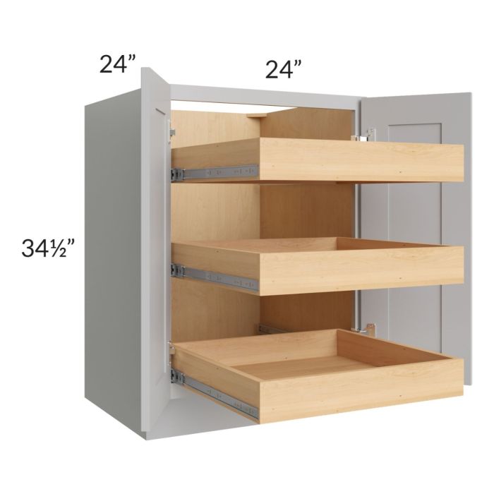 RTA Stone Shaker 24" Full Height Base Cabinet with 3 Rollout Trays ...