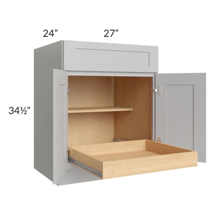 RTA Stone Shaker 27" Base Cabinet with 1 Rollout Tray and 2 Decorative ...