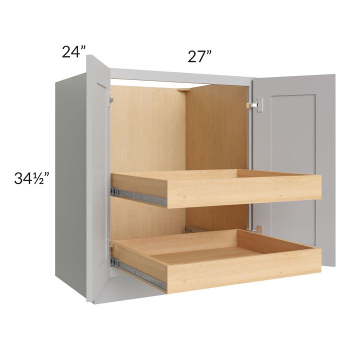 RTA Stone Shaker 27" Full Height Base Cabinet with 2 Rollout Trays ...