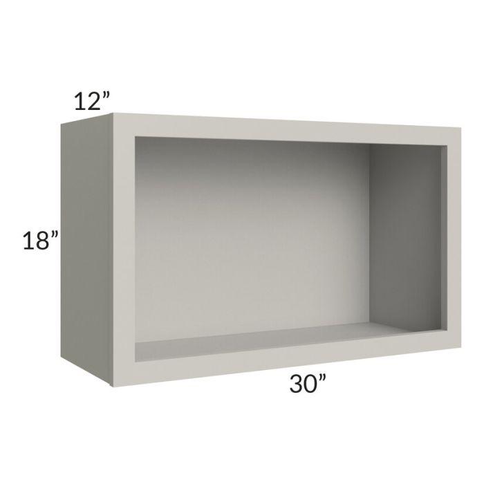 RTA Stone Shaker 30" Wall Open Cabinet with Microwave Shelf Kit ...