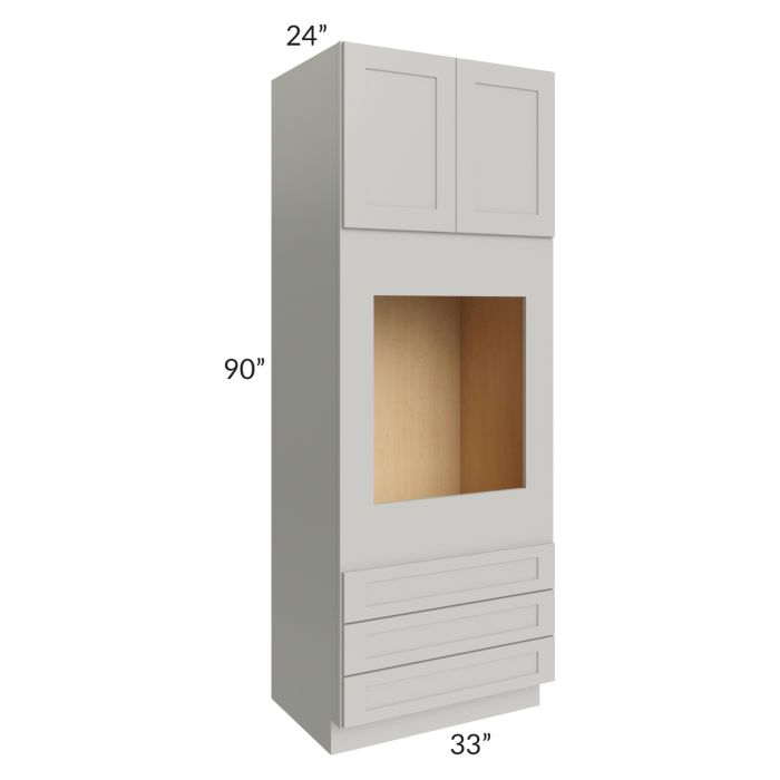 RTA Stone Shaker 33" x 90" x 24" Oven Cabinet with 2 Decorative End Pa ...