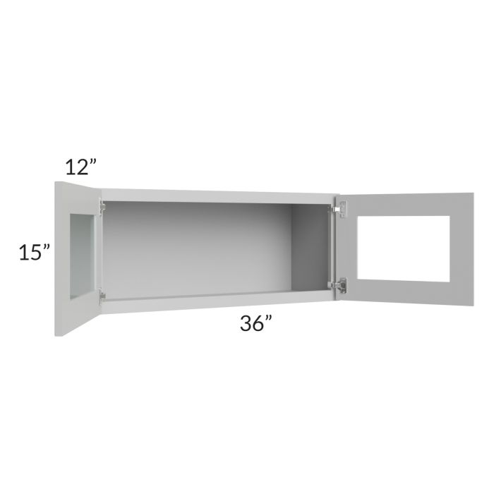 RTA Stone Shaker 36" x 15" Decorative Wall Cabinet with 2 Decorative E ...