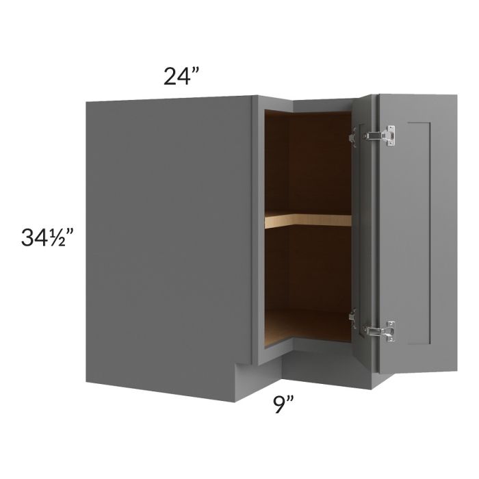 RTA Stratton Light Grey Shaker 33" Easy Reach Corner Base Cabinet ...