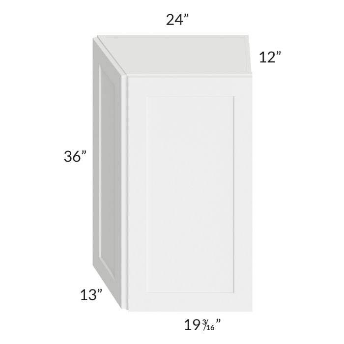 RTA Stratton White Shaker 24" x 36" Wall End Angle Cabinet – Kitchen Oasis