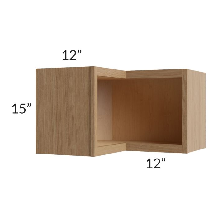 RTA Township Rift Oak 24" x 15" Wall Diagonal Corner Open Cabinet ...