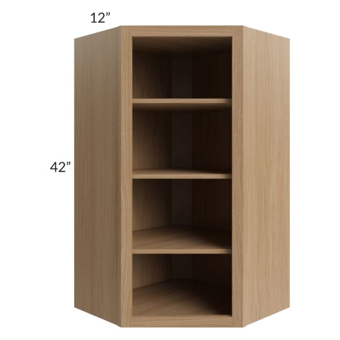 RTA Township Rift Oak 24" x 42" Wall Diagonal Corner Open Cabinet with ...