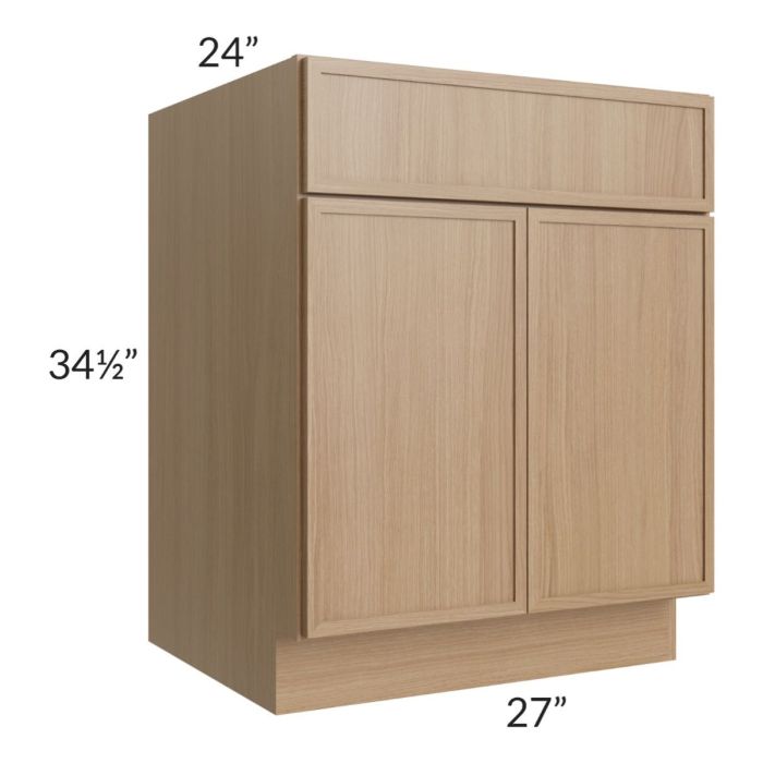RTA Township Rift Oak 27" Base Cabinet with 1 Decorative End Panel ...