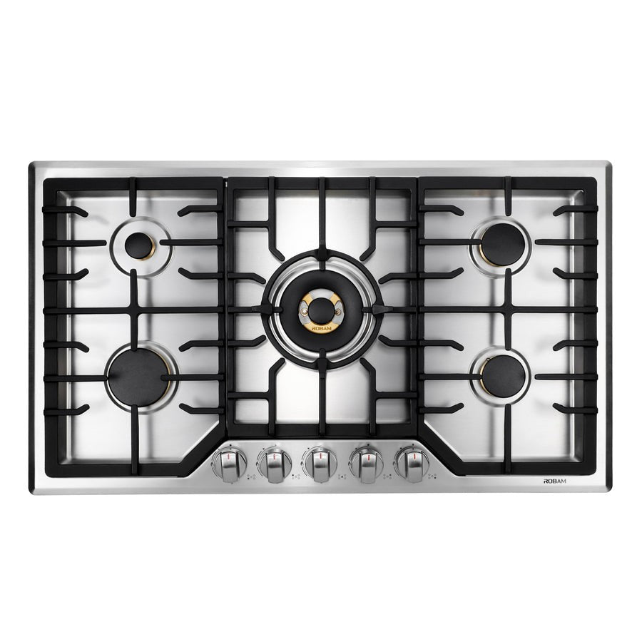 Robam G-Series 36" Drop-In Stainless Steel 5 Burner Gas Cooktop Stove ...