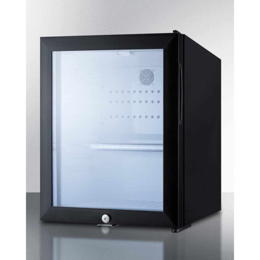Summit Appliance 16" Black Finish Compact Minibar with Tempered Glass ...