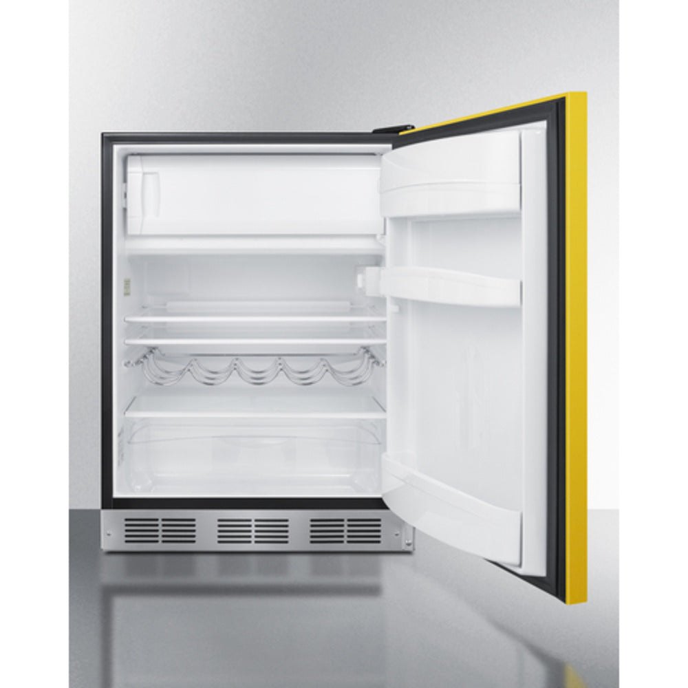 Summit Appliance 24" Yellow/Black Finish Refrigerator-Freezer – Kitchen ...