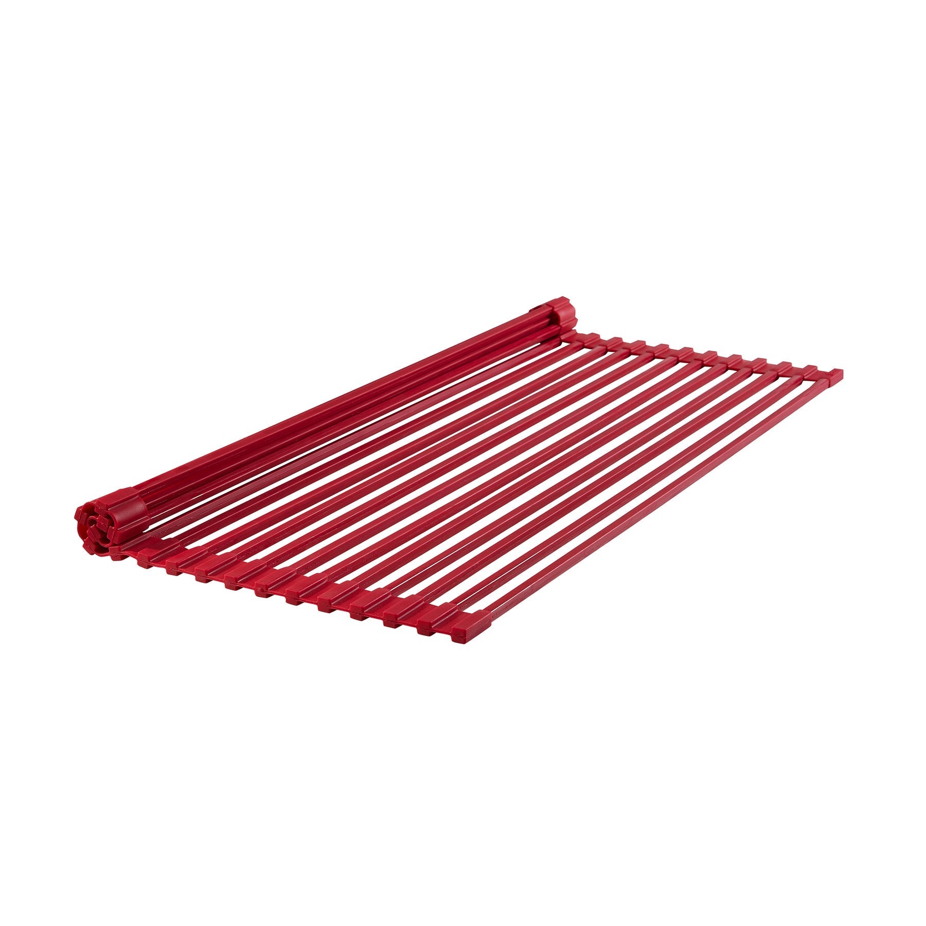 Swiss Madison 21" x 13" Red Silicone Roll Up Kitchen Grid Sink ...