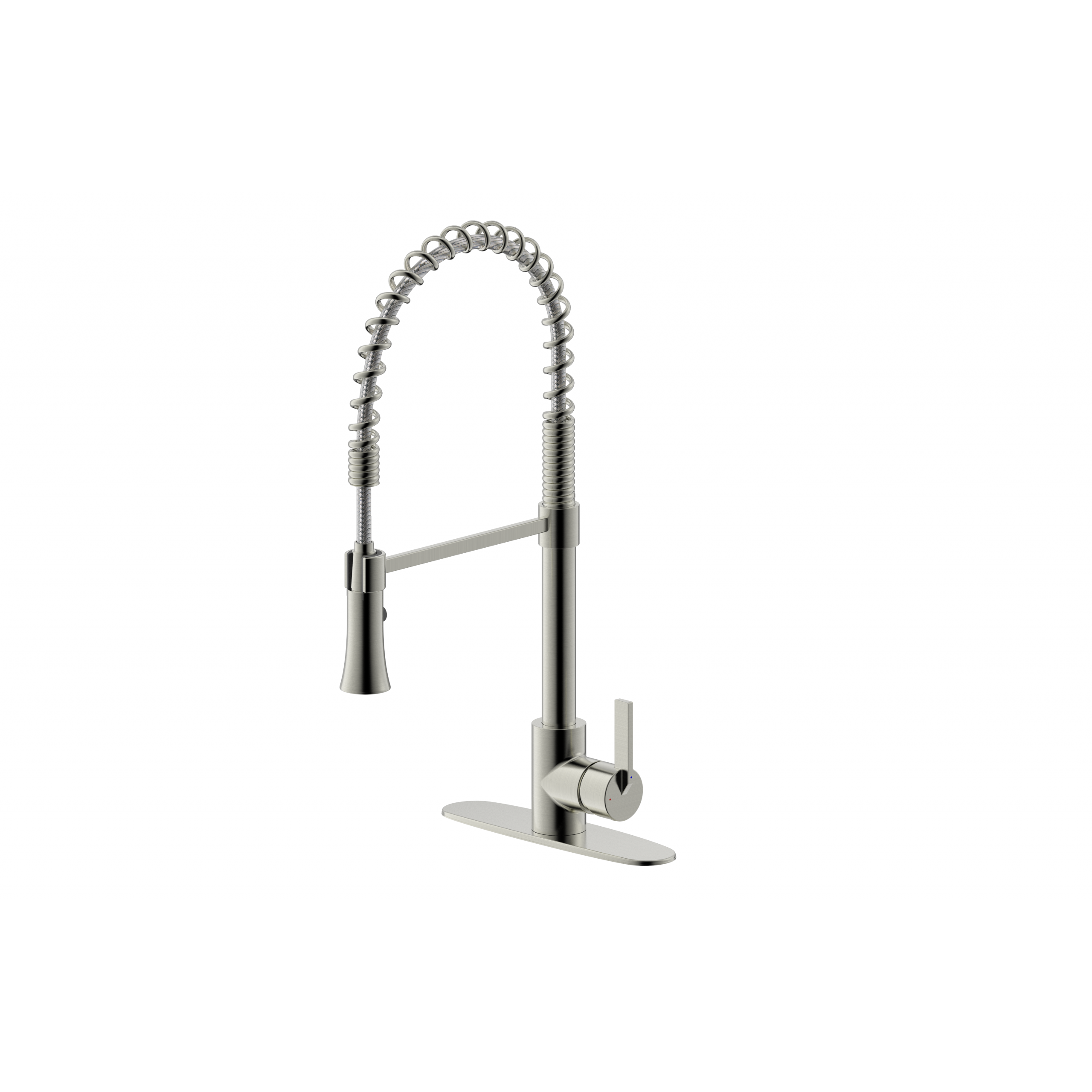 Ultra Faucets Single-Handle with Spring Spout Brushed Nickel Kitchen F ...