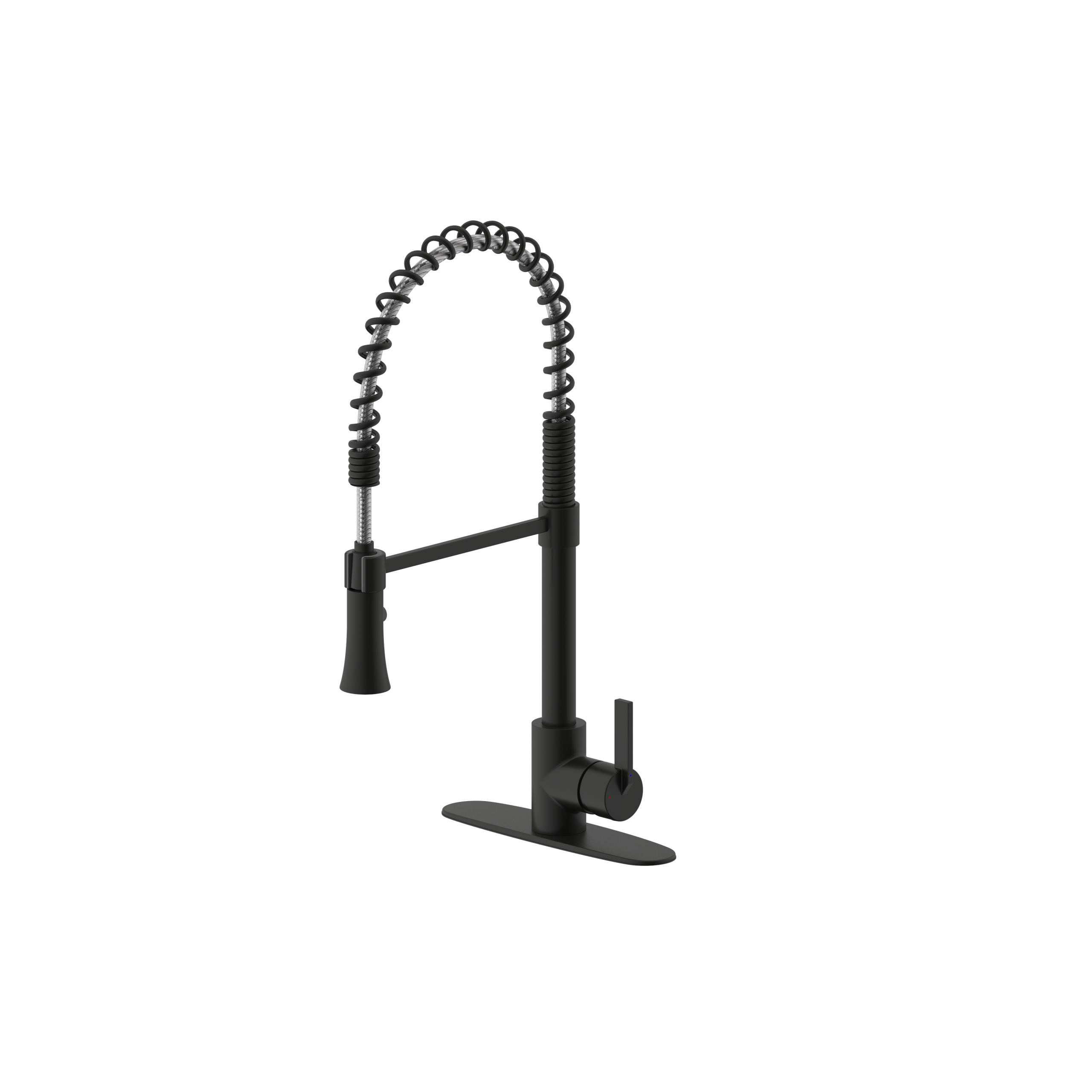 Ultra Faucets Single-Handle with Spring Spout Matte Black Kitchen Fauc ...