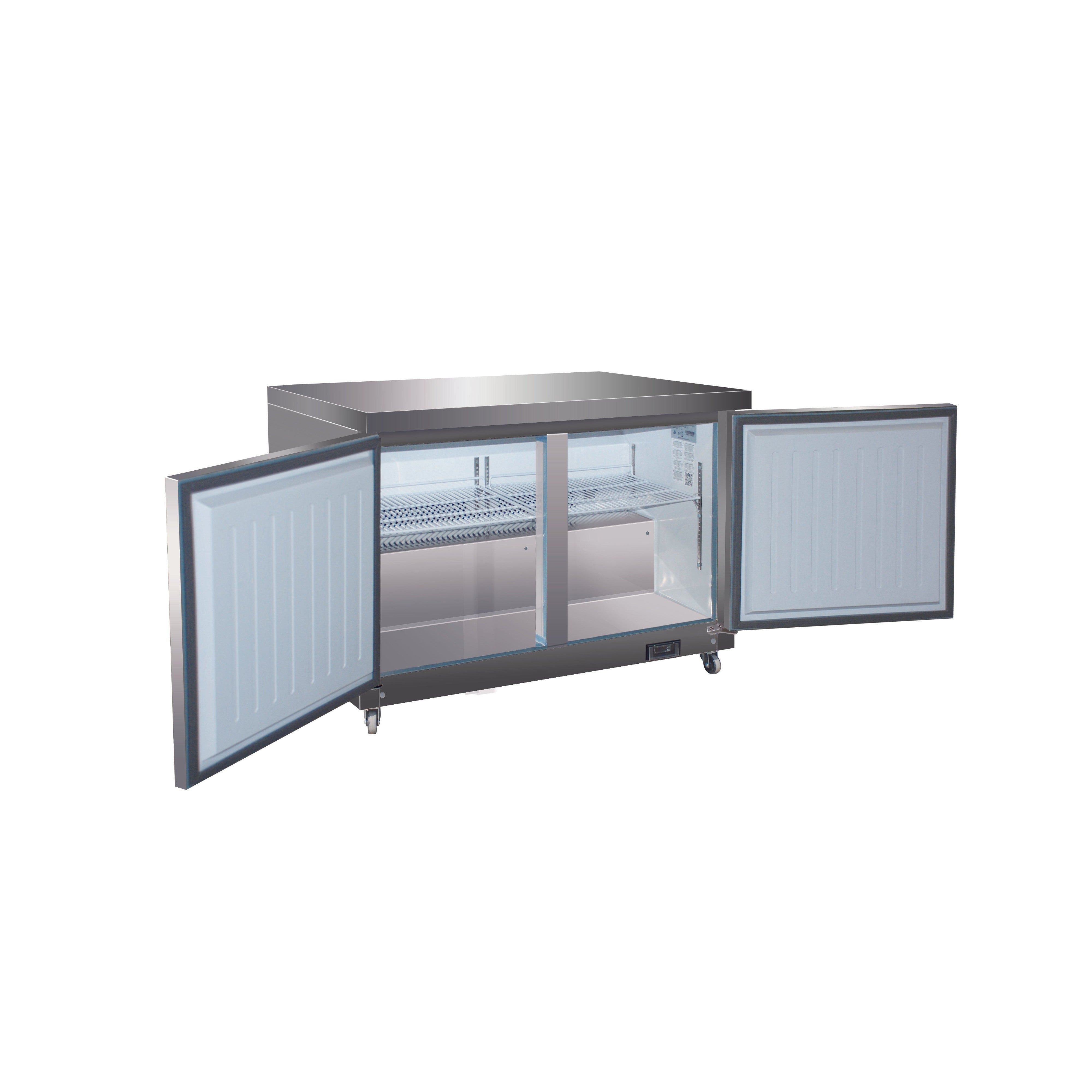 Valpro 12 cu.ft. 48" Stainless Steel Solid 2-Door Under-Counter Freeze ...