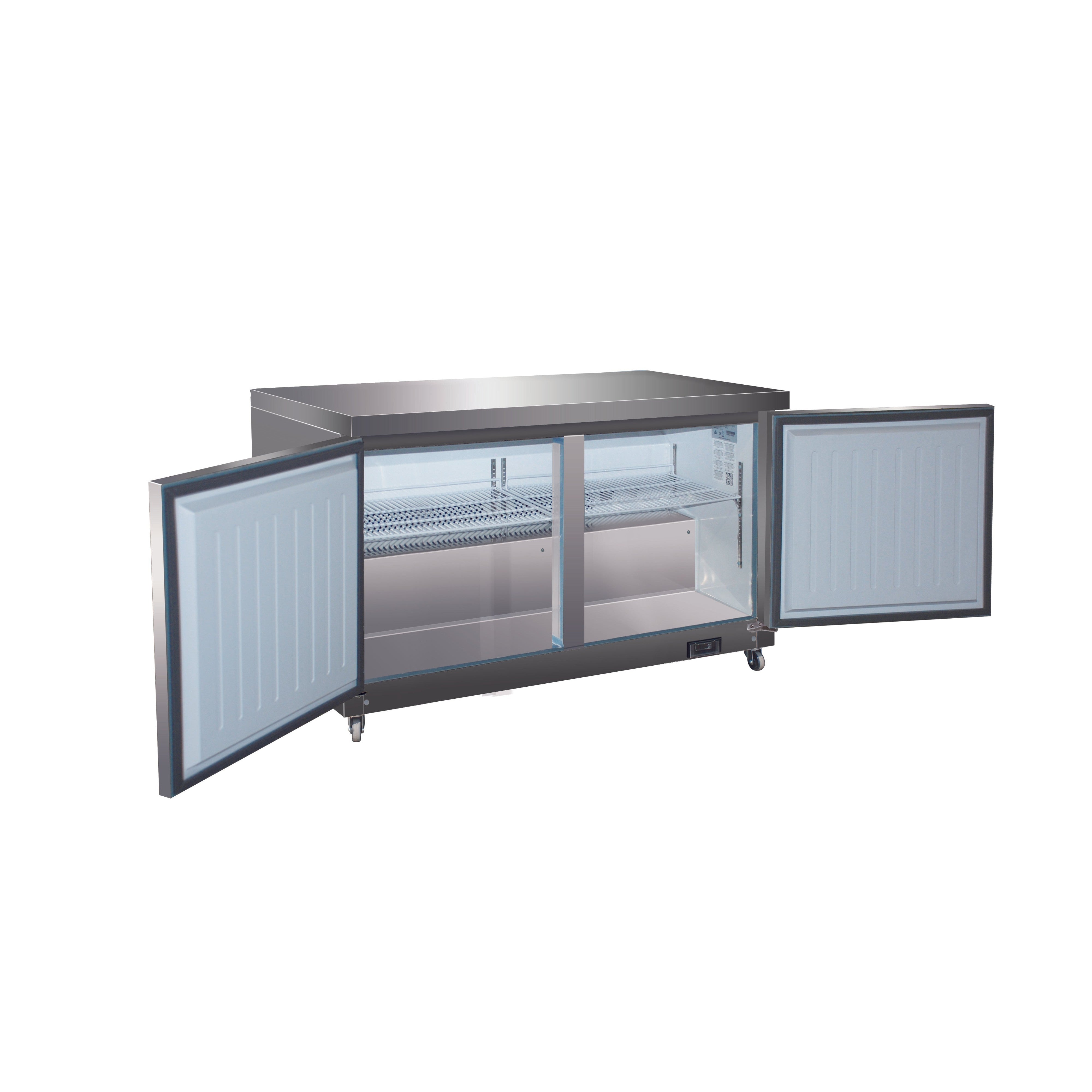 Valpro 16 cu.ft. 61" Stainless Steel Solid 2-Door Under-Counter Refrig ...