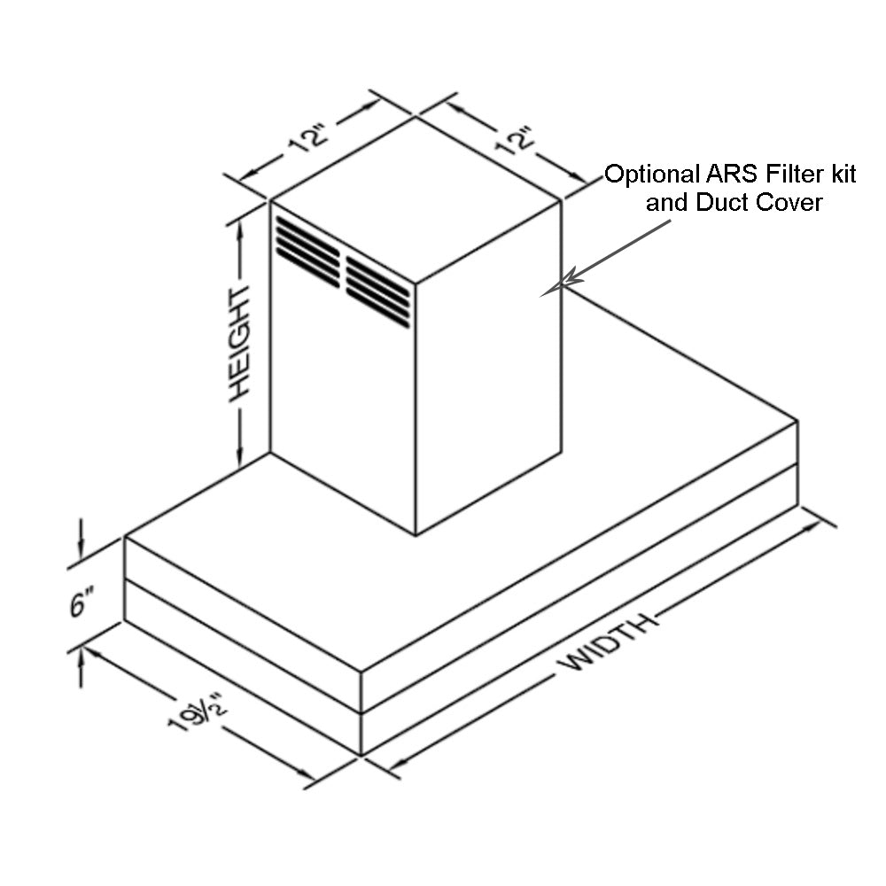 Vent-A-Hood ARS Series 36" Stainless Steel Wall Mounted Duct-Free Rang ...