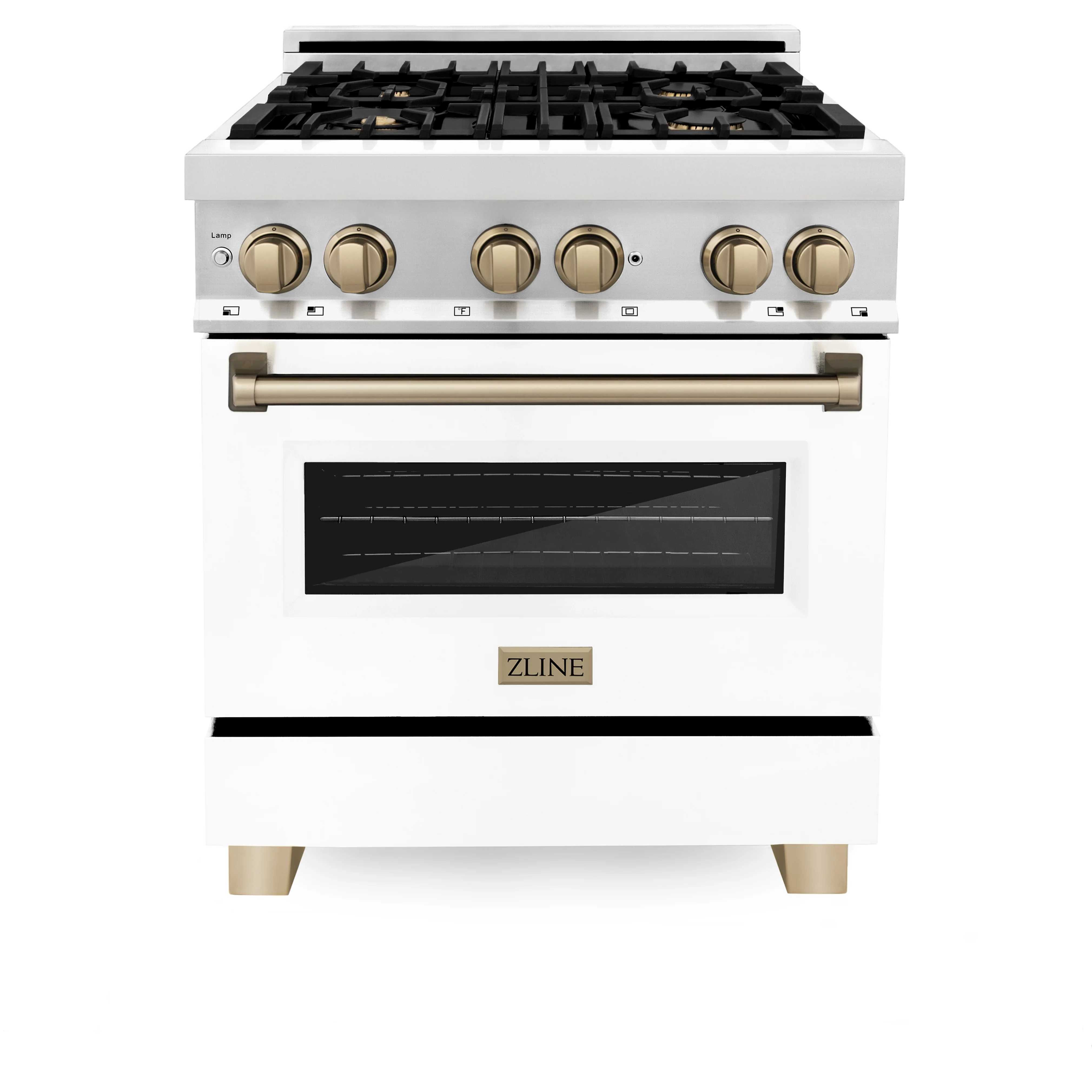 ZLINE Autograph Edition 30" Stainless Steel 4 Burner Dual Fuel Range W ...