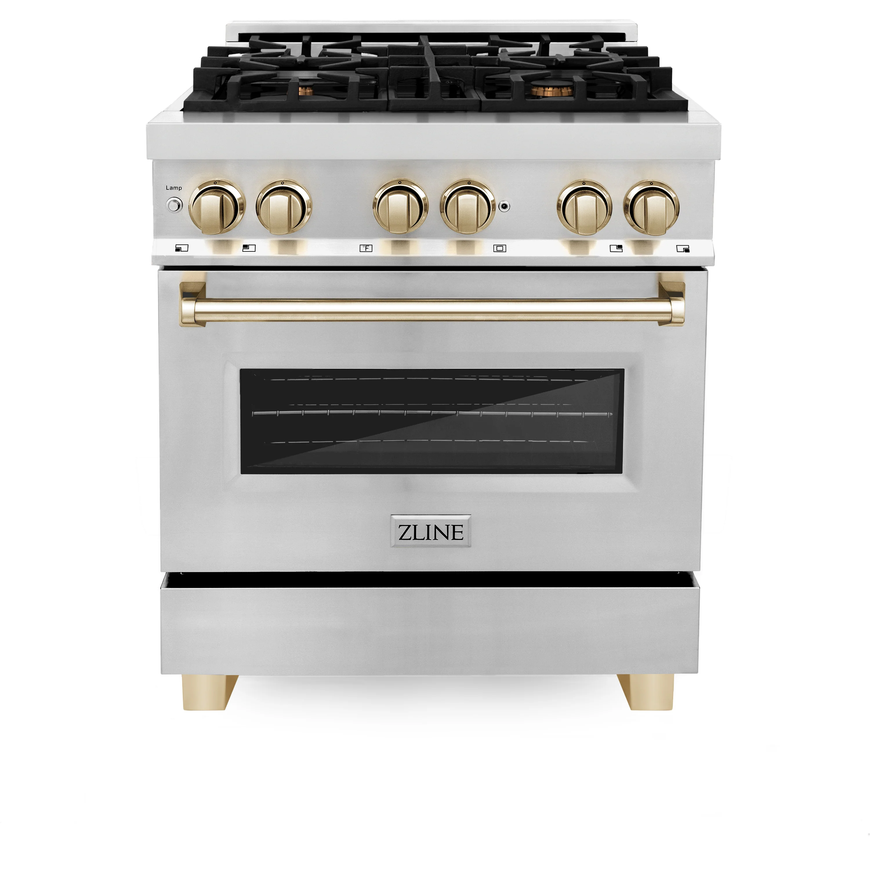 ZLINE Autograph Edition 30" Stainless Steel With 4 Burner Dual Fuel Ra ...