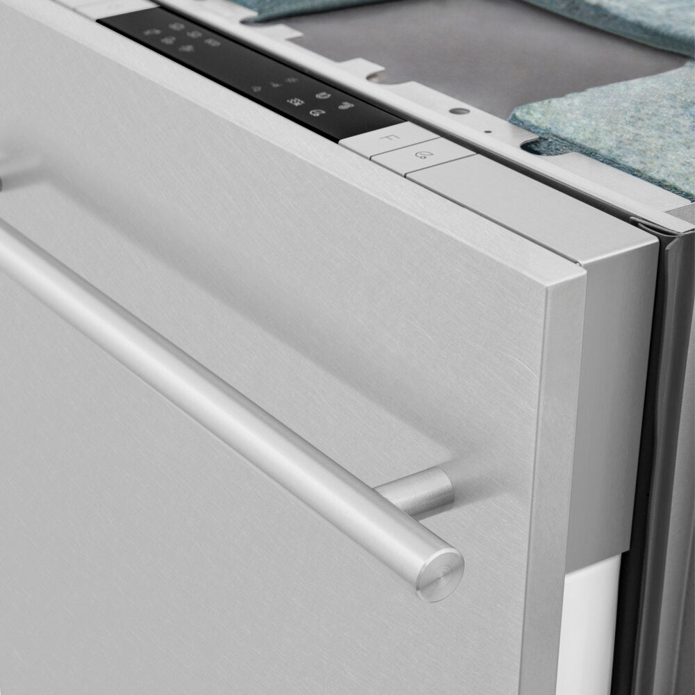 ZLINE Classic 18" Blue Gloss Top Control Dishwasher With Stainless Ste ...