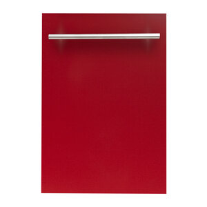 ZLINE Classic 18" Red Gloss Top Control Dishwasher With Stainless Stee ...